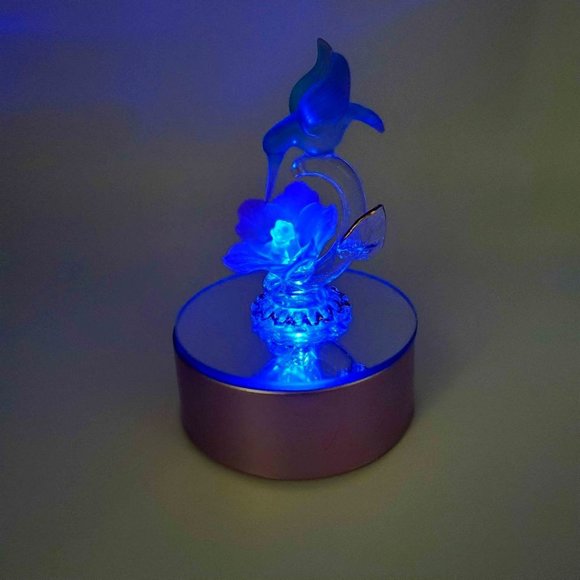 POLET | Accents | Glass Blue Hummingbird Figurine On Light Box 22kt ...
